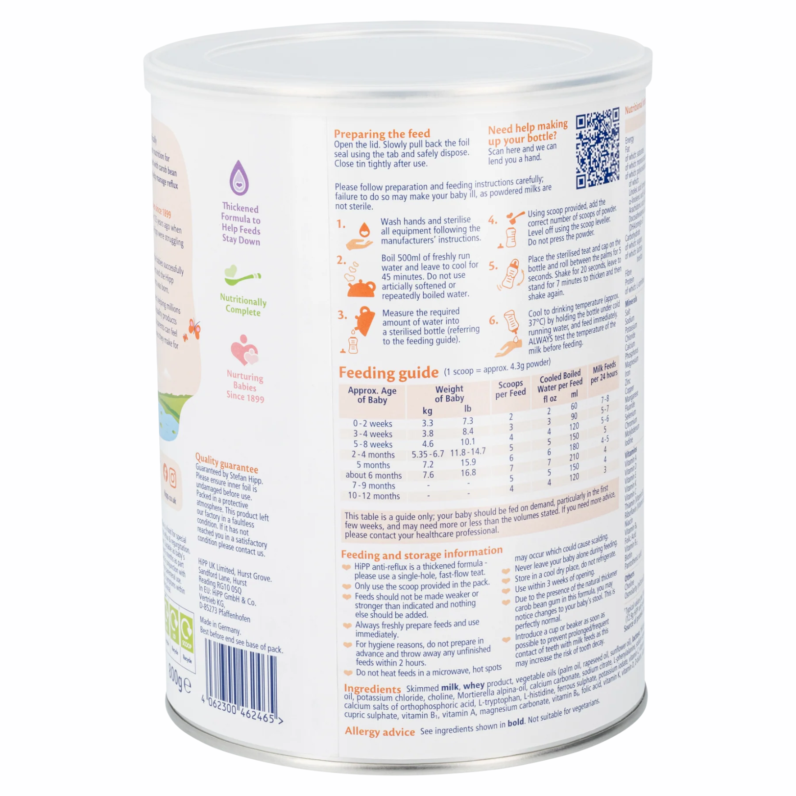 HiPP UK Anti Reflux Baby Formula 800 g – Organic European Anti‑Reflux ...